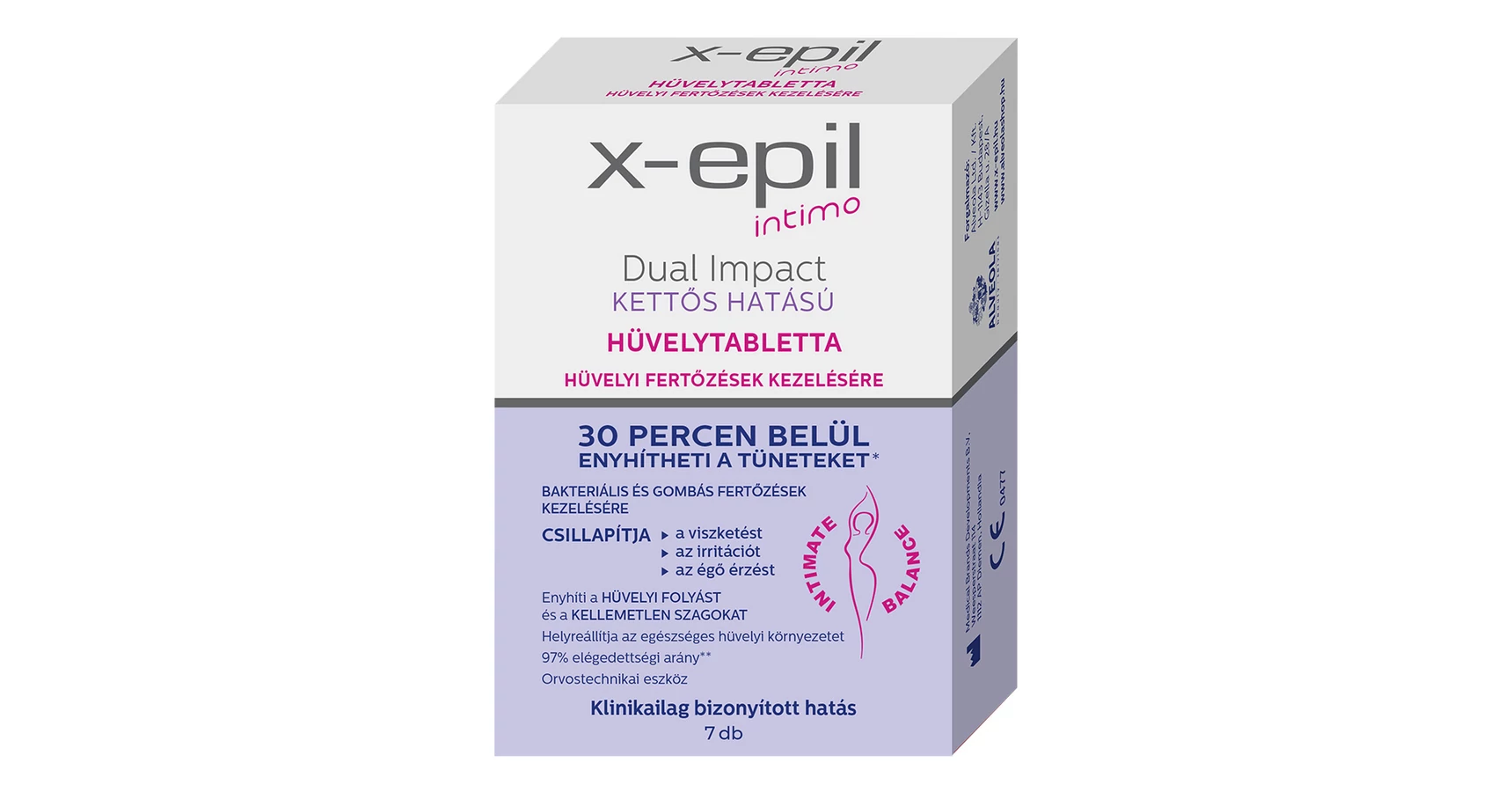 X-Epil Intimo Dual Impact kettős hatású hüvelytabletta - Carbon Medical